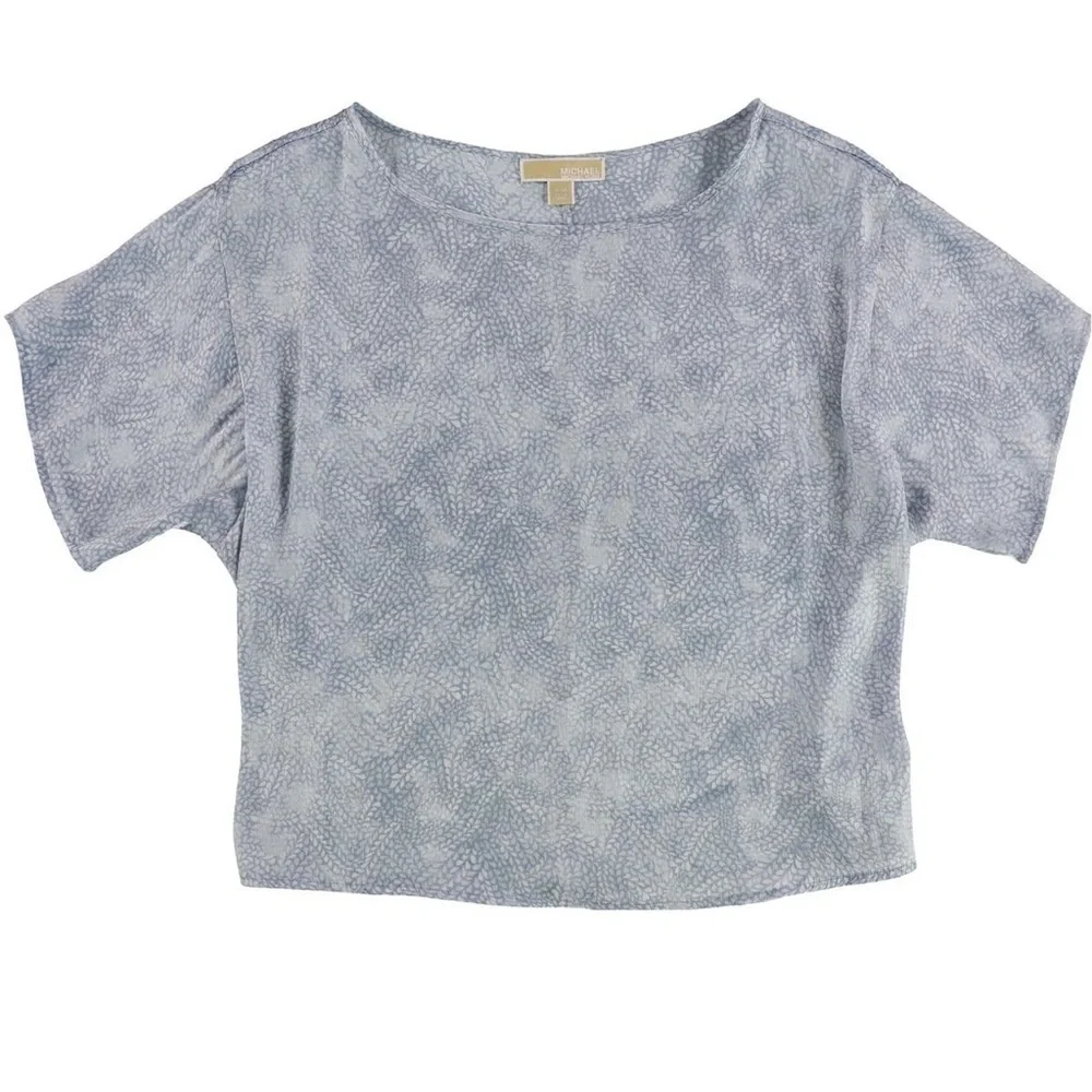 Michael Kors | Tops | Michael Kors Petal Print Blue Top | Poshmark
